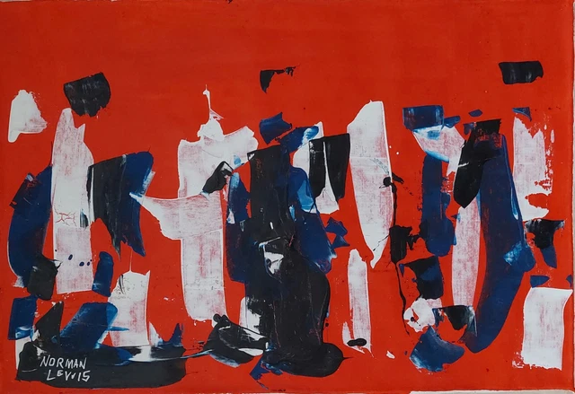 NORMAN LEWIS SIGNED Abstract Expressionist Oil Painting on Canvas ...