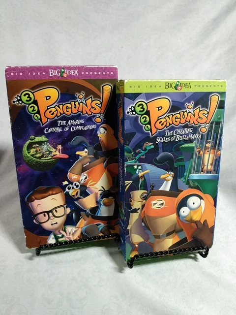 321! PENGUINS VHS Collection Of 2- Kids Big Idea VeggieTales Spin Off £ ...