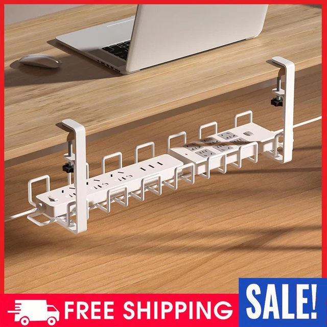 UNDER DESK CABLE Tray - Socket Cord Rack Cable Management (58cm White ...