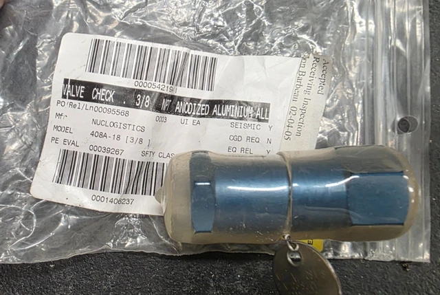 KEPNER 408A-18 CHECK Valve – 3/8" NPT, Blue Anodized Aluminum, Free ...