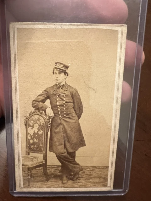 CIVIL WAR NAVY Officer CDV Photo Rochester New York Powelson Backmark ...