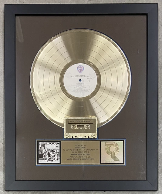 ALICE COOPER GREATEST Hits Original 1990s RIAA Gold LP Cassette Award ...