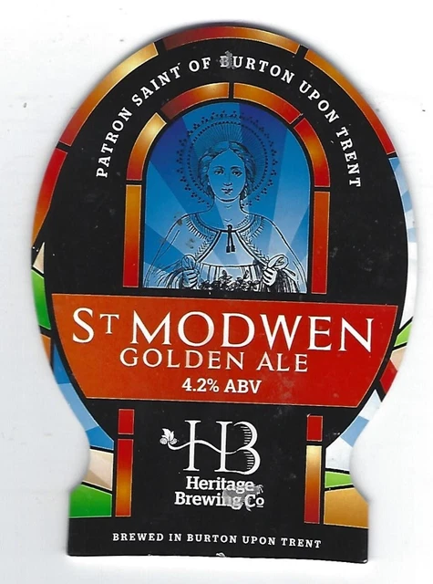 HERITAGE BREWING CO St Modwen Golden Ale ABV 4.2% Vol Pump Clip £2.99 ...