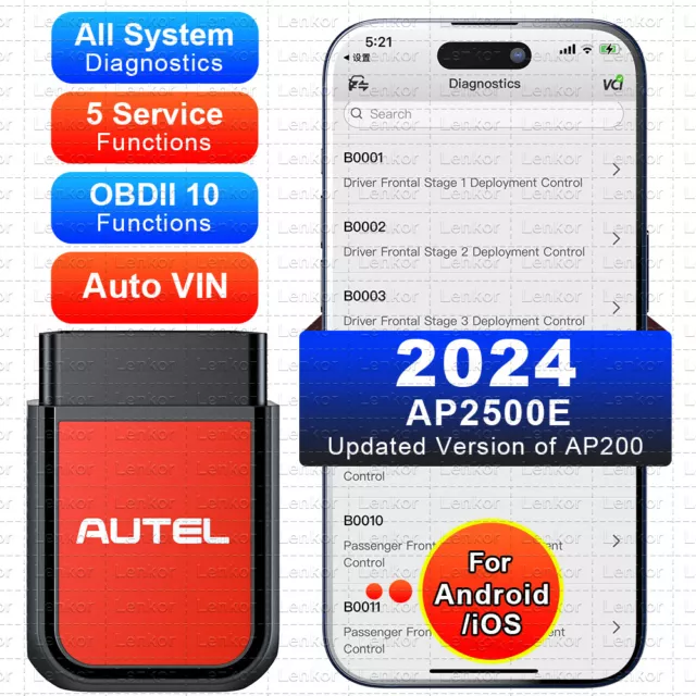 AUTEL MAXIAP AP2500 Automotive Diagnostic Tool TPMS Code Reader Car ...