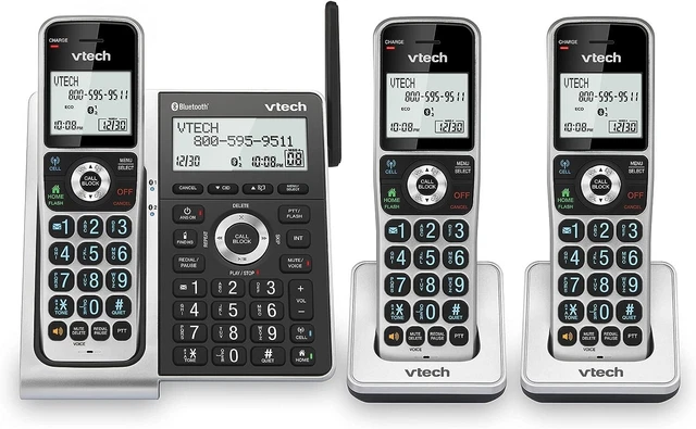 VTECH CORDLESS HOME Phone Answering System Bluetooth Call Block 3 ...