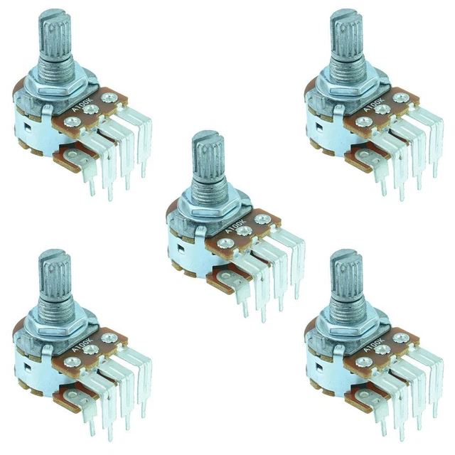 5 X 1M Linear Stereo Right Angle PCB 16mm Potentiometer EUR 5,90 ...