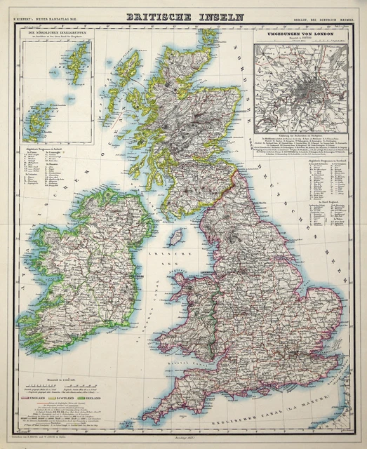 BRITISH ISLES ORIGINAL Lithography Map Rhyme 1871 £52.61 - PicClick UK