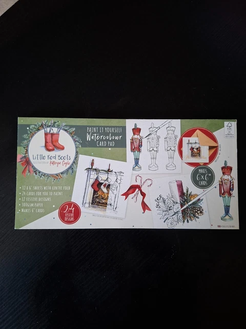 LITTLE RED BOOTS watercolour card pad - 23 cards £2.77 - PicClick UK