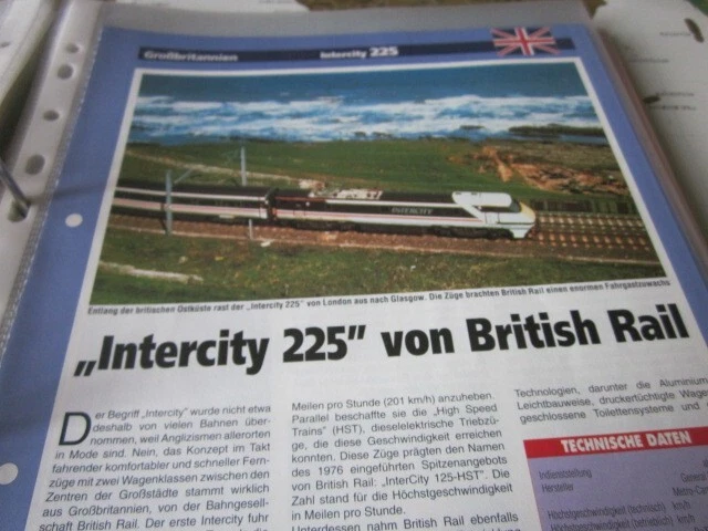 SAMMELLEXIKON EISENBAHN SCHNELLVERKEHRSZÜGE Intercity 225 British Rail ...