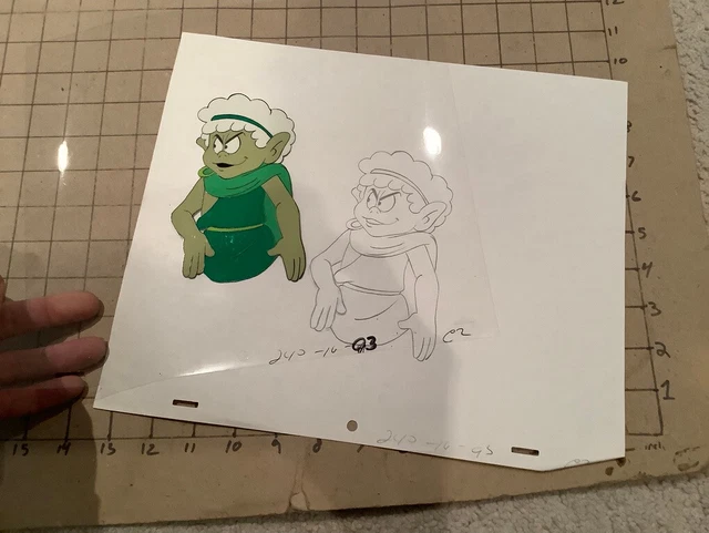 Original Hanna Barbera Smurfs Animation Production Cel Bad Green Lady