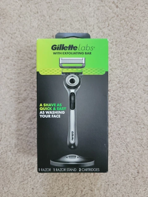 GILLETTE RAZOR WITH Exfoliating Bar by Gillette Labs, Shaving Kit for ...