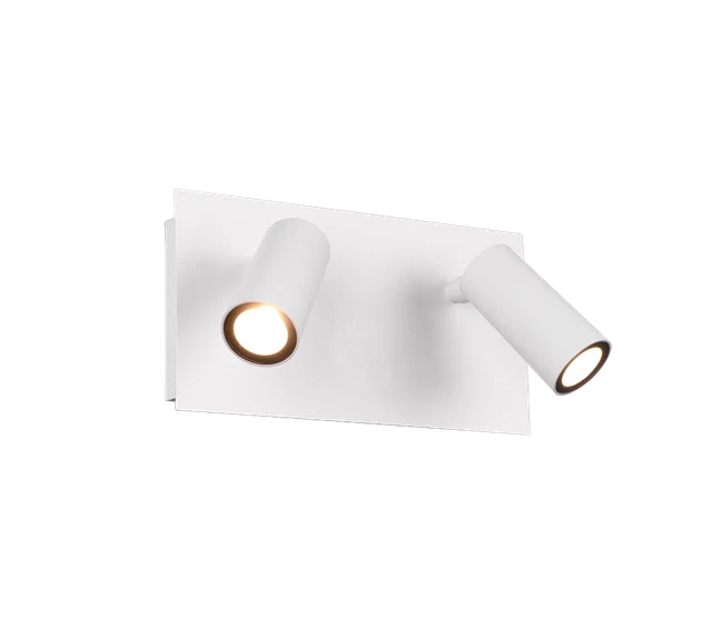 LAMPADA DA PARETE Led 2 Faretti Spot Orientabili Bianca Barra Tunga GD ...