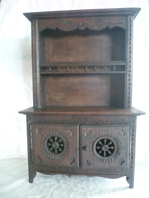 VAISSELIER BRETON MINIATURE ancien meuble de poupée en bois décoration collecto EUR 20,00 ...