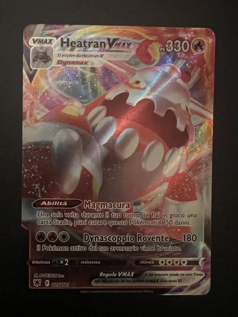 CARTE POKEMON ITALIANO Heatran VMax Full Art 026/189 Lucentezza ...