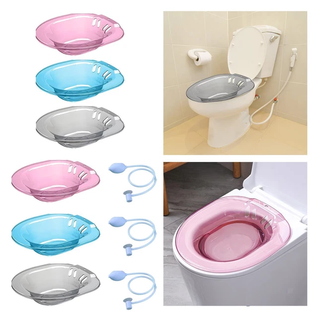TOILET SITZ BATH with Flusher 2000ml Hip Basin Bidet Reusable Hip Bath ...