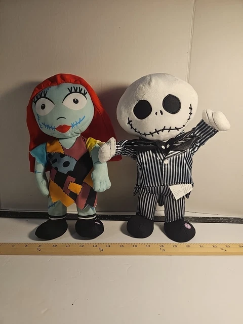 NIGHTMARE BEFORE CHRISTMAS Singing Dancing Jack Skellington & Sally (2 ...