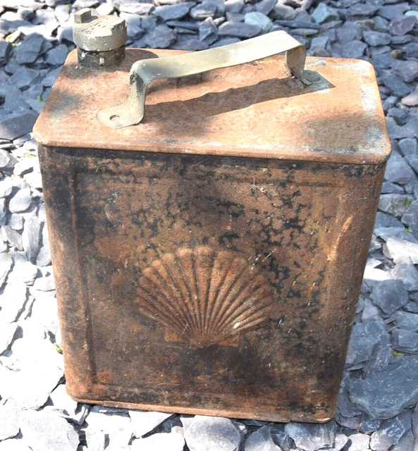 SHELL VINTAGE / Antique Petroleum Canister 1920's ? Petrol Oil Fuel can ...