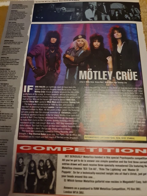 VINTAGE JASON NEWSTEAD / MOTLEY CRUE 1989 A4 POSTER RAW MAGAZINE £6.49 ...
