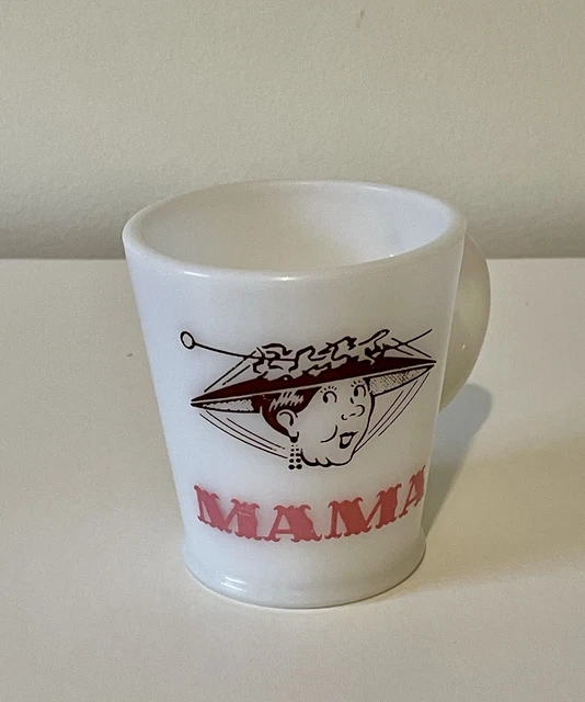 VINTAGE 1950S HAZEL Atlas MAMA Milk Glass Mug $35.99 - PicClick AU
