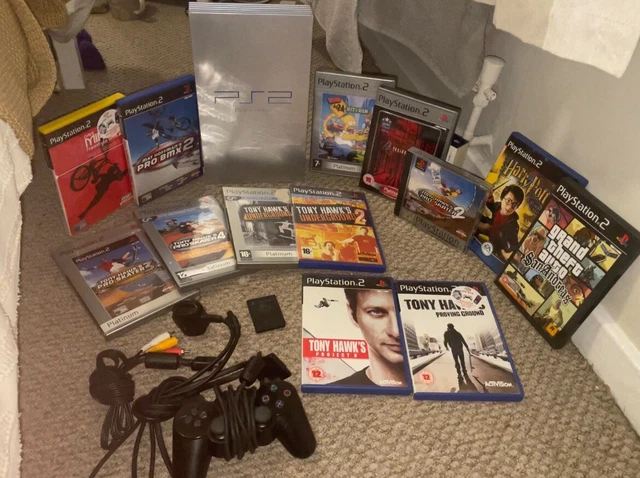 SONY PLAYSTATION 2 Satin Silver with games bundle (13) £41.00 - PicClick UK