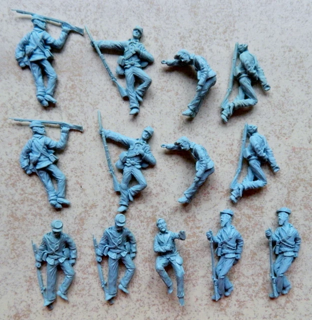 BARZSO LOD 54MM resin plastic ACW Union wounded casualties toy soldier ...
