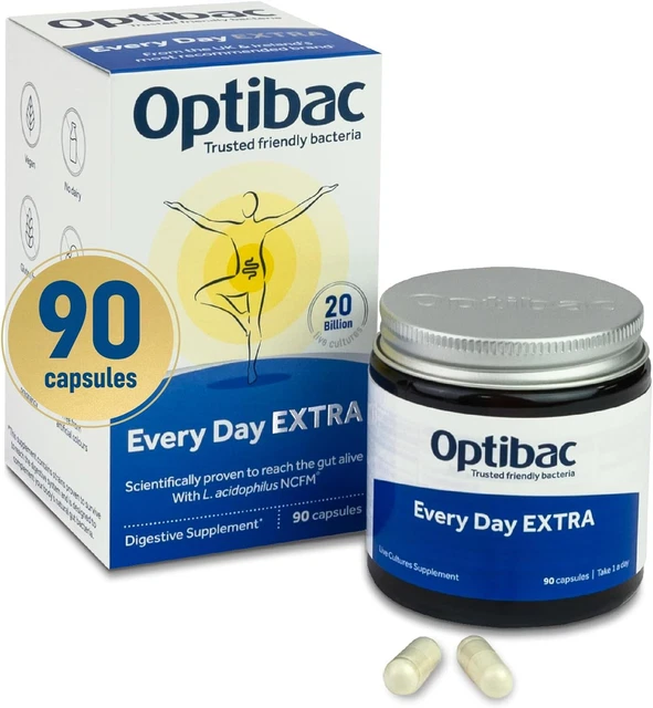 OPTIBAC PROBIOTICS EVERY Day Extra - High Strength Vegan Digestive ...