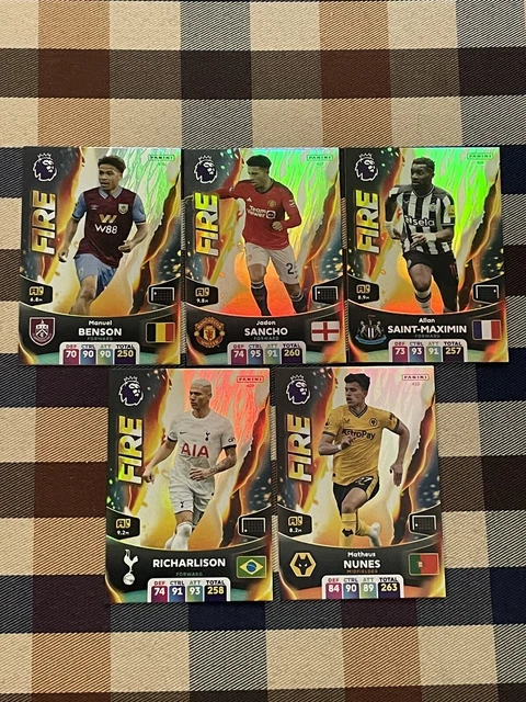 PANINI ADRENALYN XL Premier League 2023/24 Set Of All 5 Fire Cards $3. ...