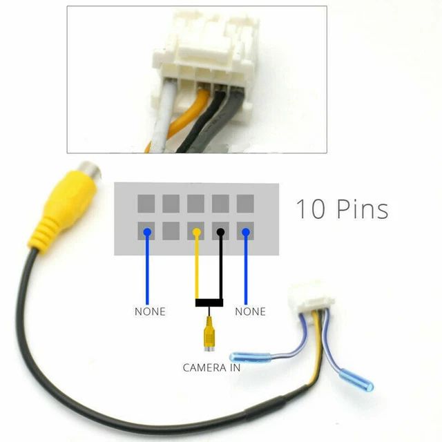 FOR CART ANDROID Radio 10 Pin RCA Camera Video Input Cable Wiring ...