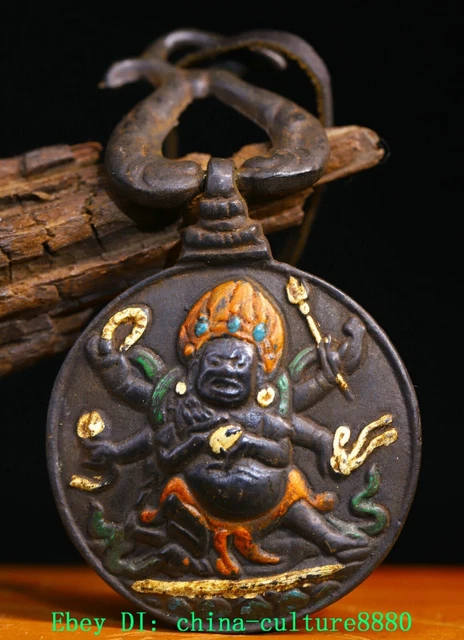 PENDENTIF TALISMAN MAHACHI Dieu en cuivre tibétain plaqué or EUR 48,00 ...