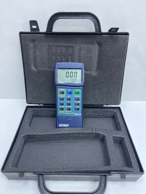 EXTECH CFM THERMO-ANEMOMETER Model 407113 (Meter Only, No Probe) £89.24 ...