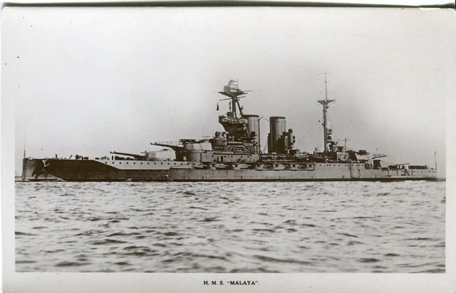 HMS MALAYA (1915) WWI WWII Royal Navy battleship postcard £5.00 ...