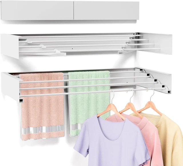 LAUNDRY DRYING RACK Collapsible Clothes Drying R... Wall Mounted Drying ...
