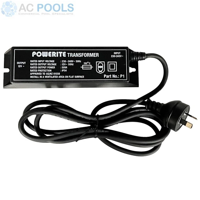 POWERITE P1 POOL Light Transformer 12v Single Output 50VA (50 Watt) $96 ...