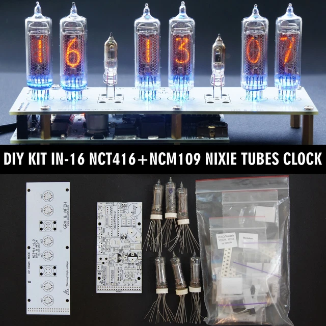 KIT NIXIE TUBES Clock IN-16 All parts 12/24H Slot Machine Timer USB ...