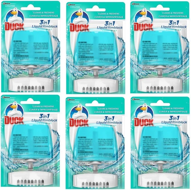 DUCK TOILET CLEANER, 3-In-1 Toilet Liquid Rim Block, Cool Mist, 55 Ml ...