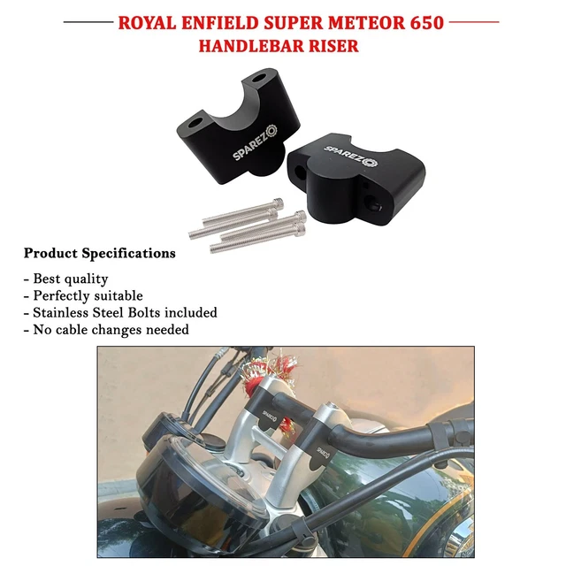 FIT FOR ROYAL Enfield Super Meteor 650 Aluminium Handlebar Risers 35mm ...