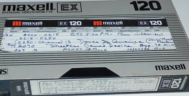 MAXELL VHS TAPE, sold as used blank, 1988 Dance Theatre Harlem/PBS ...