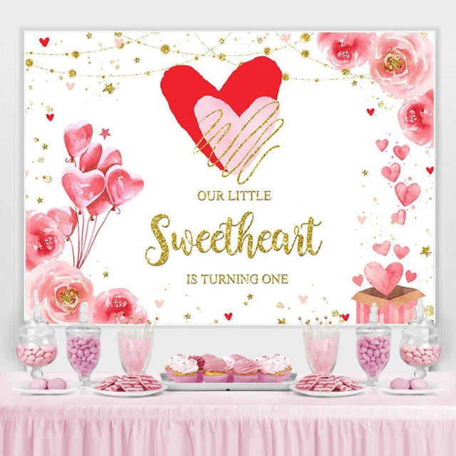 FLORAL AND GLITTER Balloon Happy 1St Birthday Backdrop $38.01 - PicClick AU