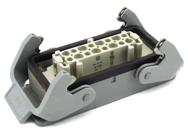 FEMALE CONNECTOR MOUNTING Socket Plug Anbaubuchse 16A 500V Harting HAN ...