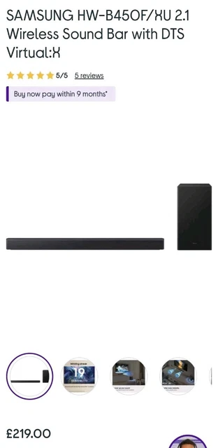 SAMSUNG HW-B450F/XU 2.1 Wireless Sound Bar £125.50 - PicClick UK
