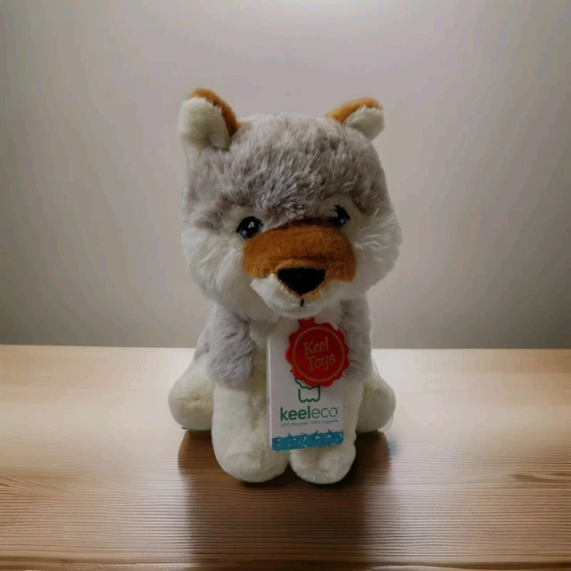 KEEL TOYS KEELECO Wolf 18cm Eco 100% Recycled Soft Cuddly Plush Toy £7.99 - PicClick UK