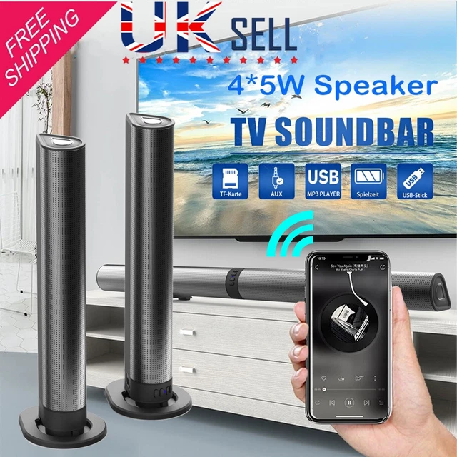 UK BLUETOOTH STEREO Bass Sound Bar Computer Speaker Wired Soundbar for ...