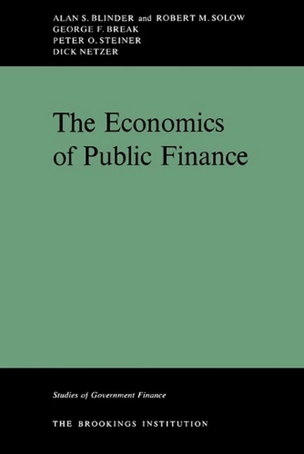 THE ECONOMICS OF Public Finance by Alan Blinder (English) Paperback ...