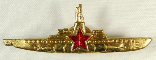 SOVIET RUSSIAN NAVY SUBMARINE COMMANDER Naval Badge * Metal * Gold ...