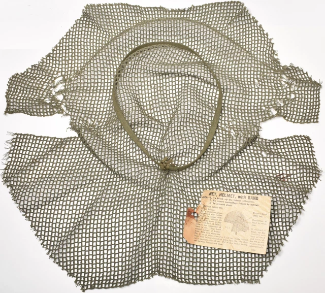 ORIGINAL WWII US Army M1 Helmet M1944 Camo Net and Band M44 with Tag £ ...