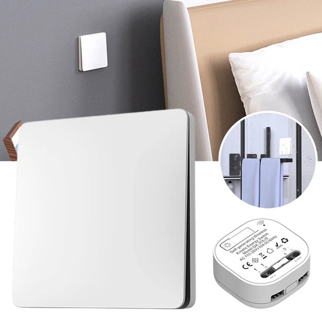 WIRELESS-LIGHT-SWITCH,BATTERY-WALL-SWITCH WITH RECEIVER,SELF-POWERED ...