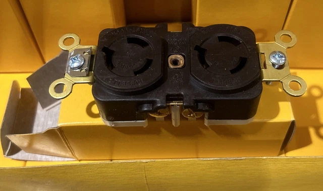 QTY 10- HUBBELL HBL4550 Twist-Lock Duplex Receptacle L6-15R 15A 250V 2P ...