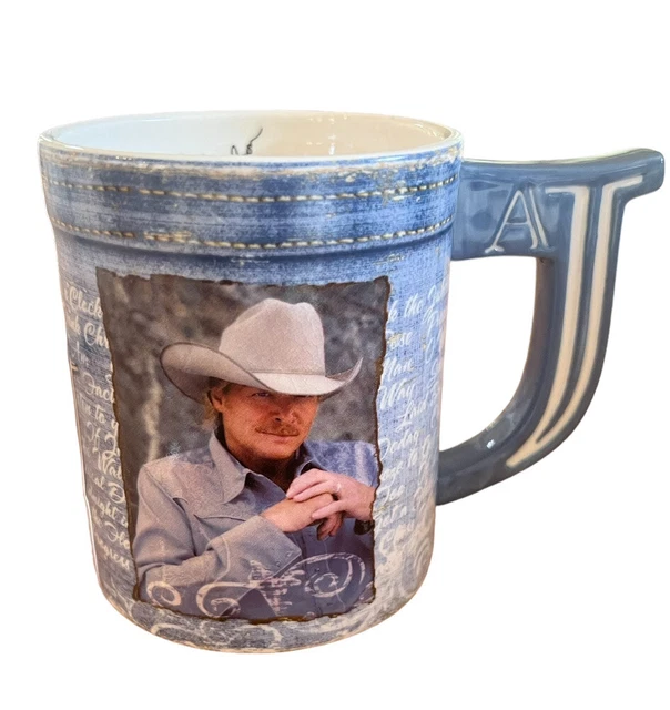 RARE NEW UNUSED Cracker Barrel Collectible ALAN JACKSON COFFEE MUG Blue ...