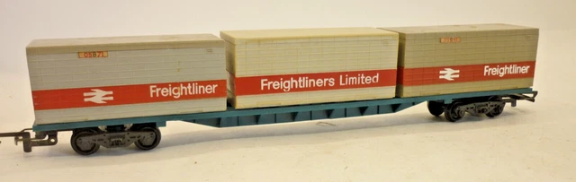 HORNBY 00 GAUGE FREIGHTLINER CONTAINER WAGON with CONTAINERS - R635, m ...