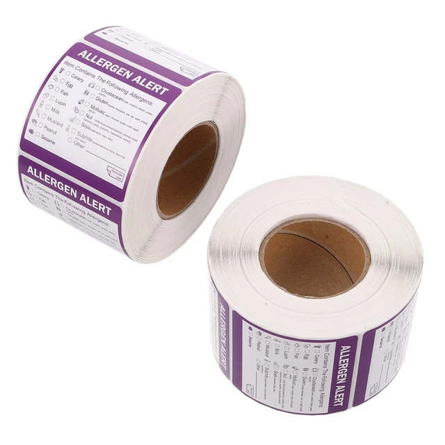 2 ROLLS ALLERGEN Label Food Labels Symbol Stickers Identification $44. ...